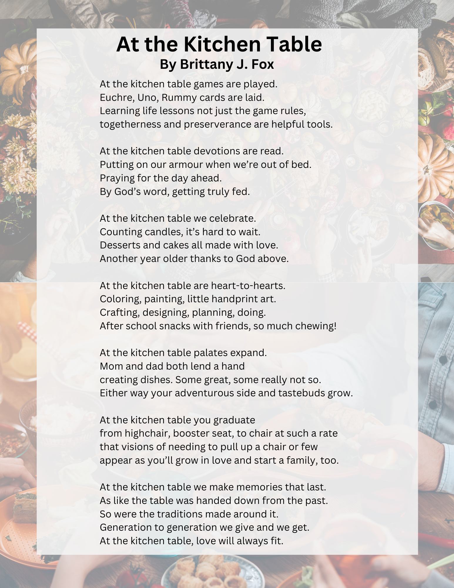 At The Kitchen Table - Becoming Country Chic
